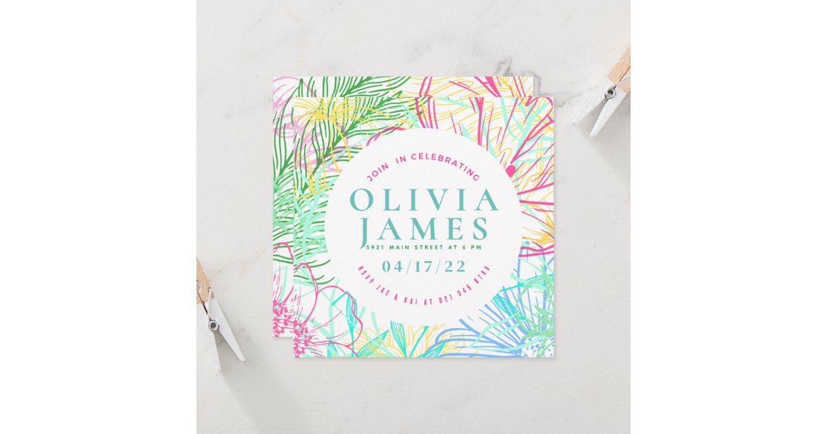 Preppy Floral Special Occasion Invitation | Zazzle