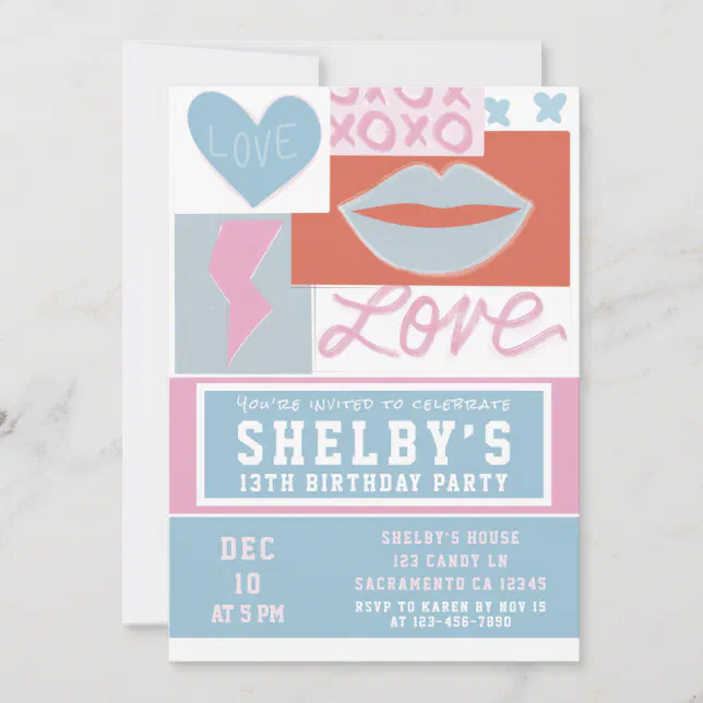 Preppy Girls Birthday Party Invitation | Zazzle