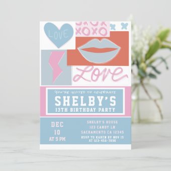 Preppy Girls Birthday Party Invitation | Zazzle