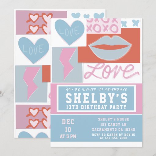 Preppy Girls Birthday Party Invitation | Zazzle