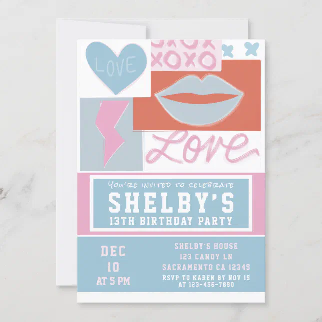 Preppy Girls Birthday Party Invitation | Zazzle