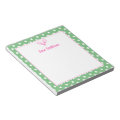 Preppy Green and Pink Tennis Notepad | Zazzle