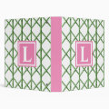 Preppy Green Trellis Bamboo Pattern Monogram 3 Ring Binder | Zazzle
