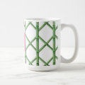Preppy Green Trellis Bamboo Pattern Monogram Coffee Mug | Zazzle