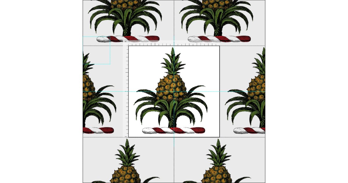 Preppy Heraldic Pineapple Crest Color WT Fabric | Zazzle