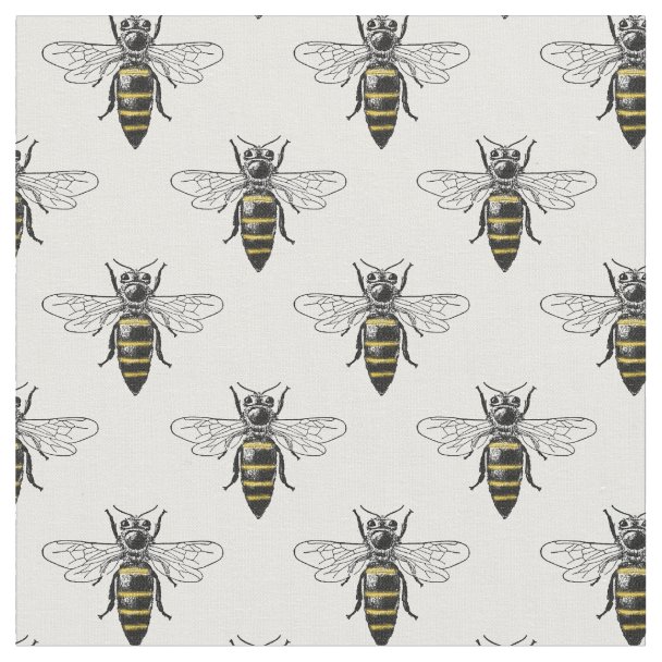 Preppy Heraldic Vintage Bee Coat of Arms Emblem C Fabric | Zazzle