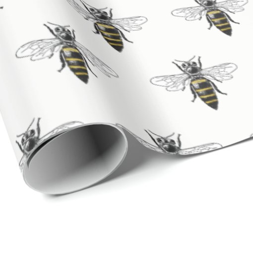 Preppy Heraldic Vintage Bee #2 Coat of Arms C Wrapping Paper | Zazzle
