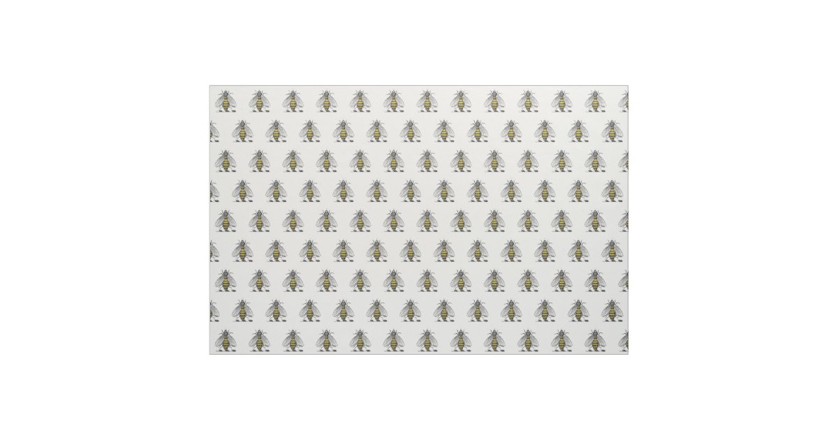 Preppy Heraldic Vintage Bee Coat of Arms Emblem C Fabric | Zazzle