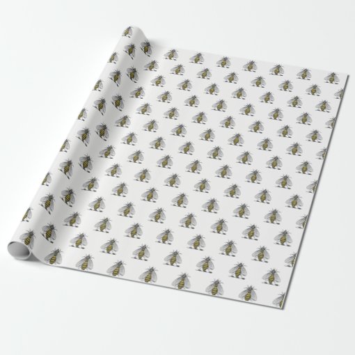 Preppy Heraldic Vintage Bee Coat of Arms Emblem C Wrapping Paper | Zazzle
