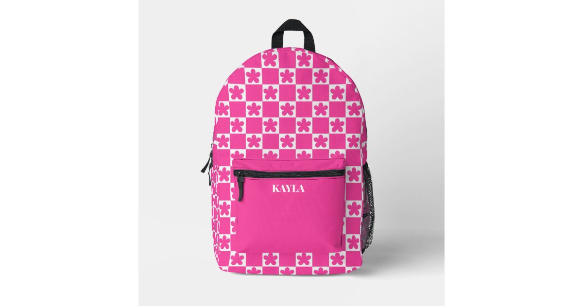 Preppy Hot Pink Pattern Printed Backpack | Zazzle