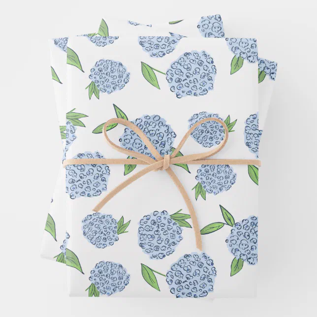 Preppy Hydrangea Gift Wrap | Zazzle