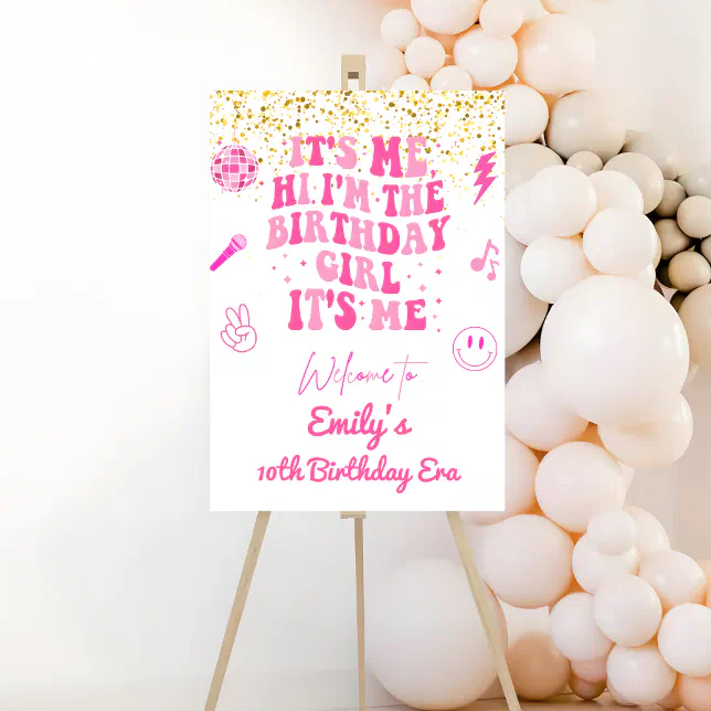 Preppy In my Birthday Era Welcome Sign | Zazzle