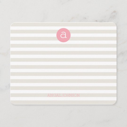 Preppy Initial Personalized Stationery Note Card | Zazzle.com