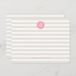 Preppy Initial Personalized Stationery Note Card | Zazzle