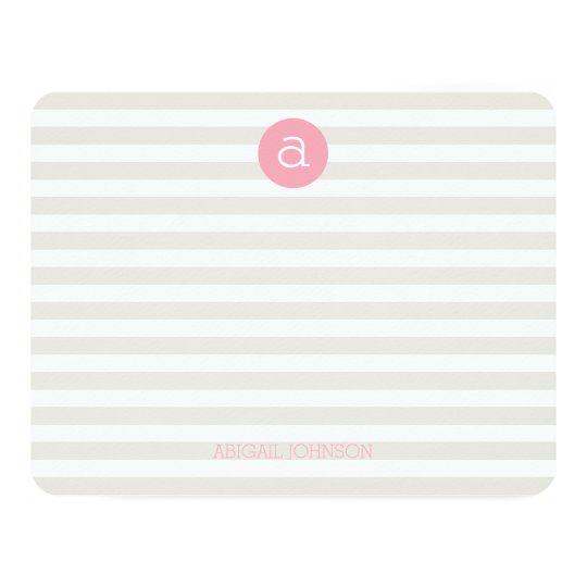 Preppy Initial Personalized Stationery Note Card | Zazzle.com
