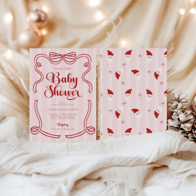 Preppy Loveshack Merry Little Baby Shower Invitation | Zazzle