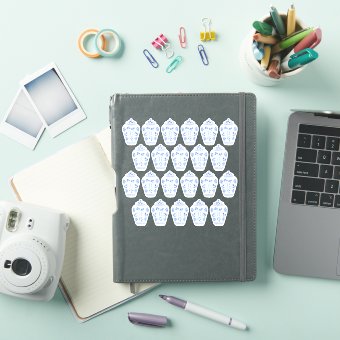 Preppy Monogram Blue And White Ginger Jar Sticker | Zazzle