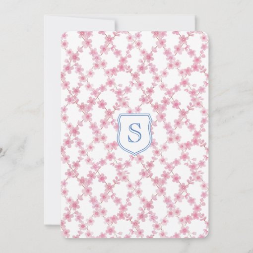 Preppy Monogram Girl 1st Birthday Party Invitation | Zazzle