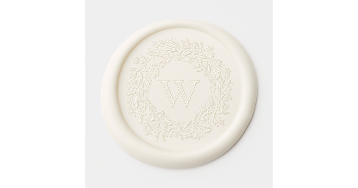 Preppy Monogram Wreath Wax Seal Sticker | Zazzle