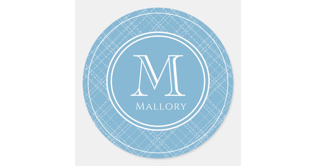 Preppy Name & Initial Monogram Laptop Sticker | Zazzle