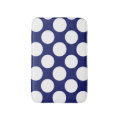 Preppy Navy Blue White Polka Dots Pattern Bathroom Mat | Zazzle