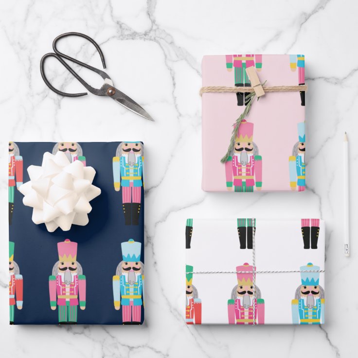 Preppy Nutcracker Wrapping Paper Sheets, Set of 3 | Zazzle