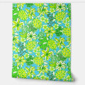 Preppy Palm Beach Blue & Green Turtles Wallpaper | Zazzle