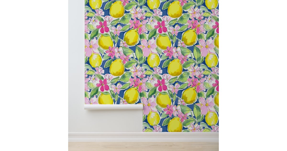 Preppy Palm Beach Lemons Wallpaper | Zazzle