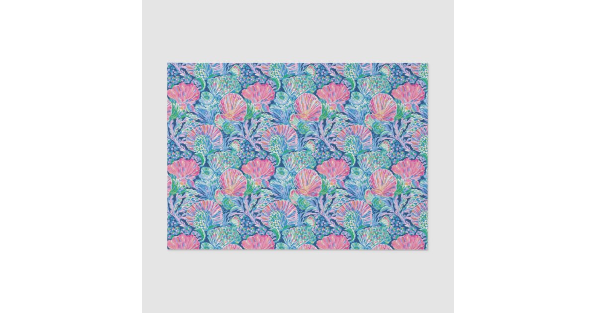 Preppy Palm Beach Ocean Shell Pattern Tissue Paper | Zazzle