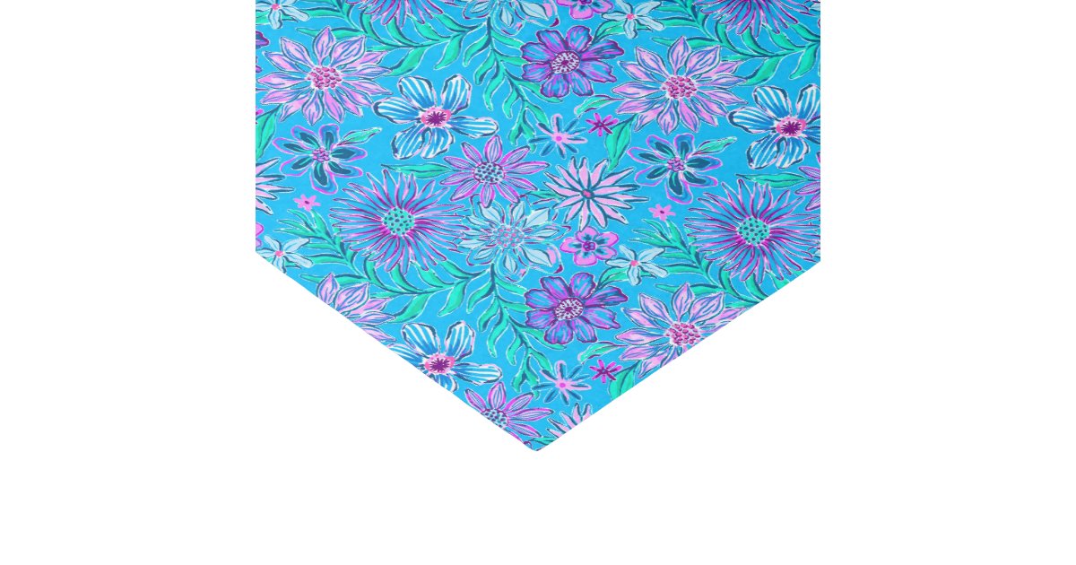 Preppy Palm Beach Print Blue Flowers Tissue Paper | Zazzle