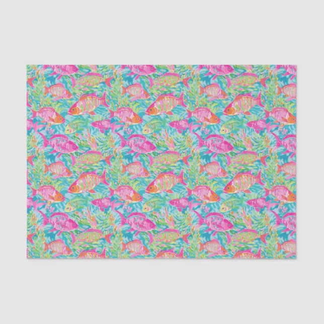 Preppy Palm Beach Tropical Fish Pattern Tissue Paper | Zazzle