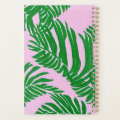 Preppy Palm Leaves Pink And Green Planner | Zazzle