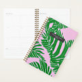 Preppy Palm Leaves Pink And Green Planner | Zazzle