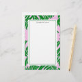 Preppy Palm Tree Pink + Green Stationery | Zazzle