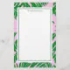 Preppy Palm Tree Pink + Green Stationery | Zazzle
