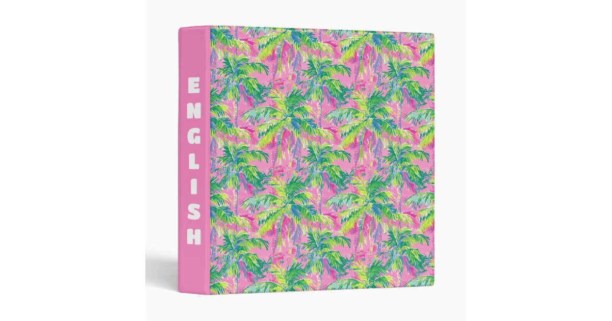 Preppy Palm Trees Binder | Zazzle