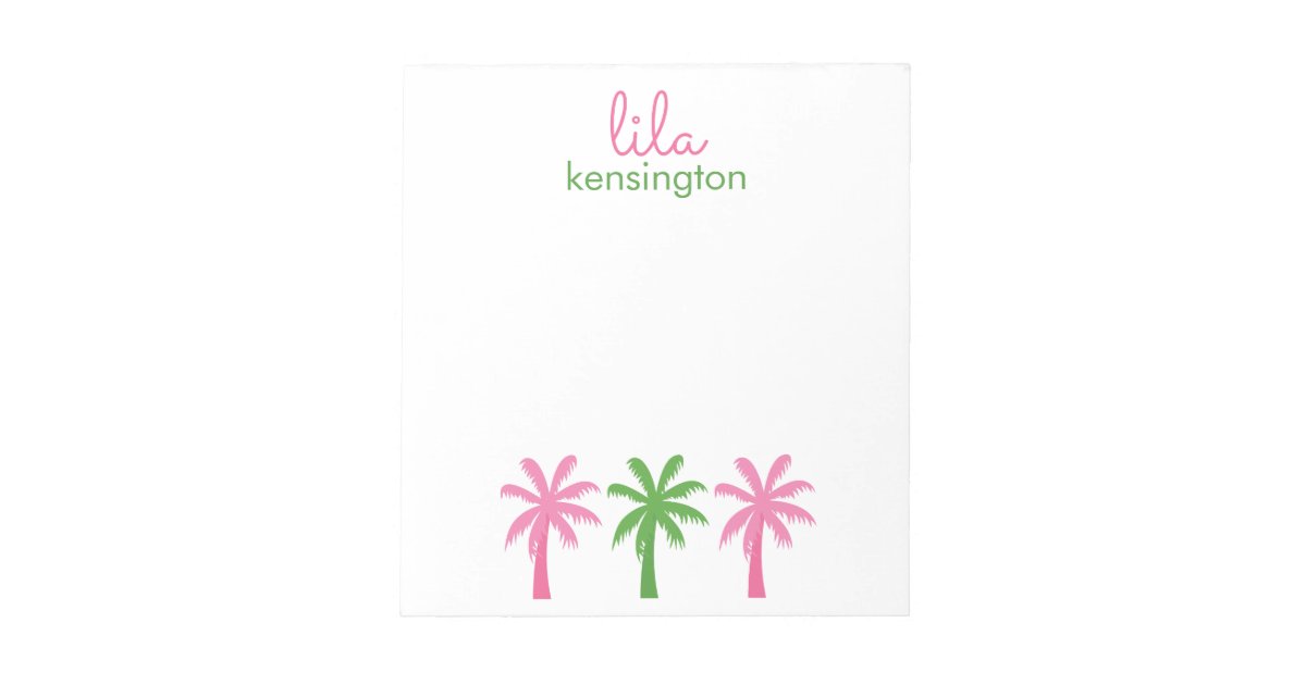 Preppy Palm Trees Personalized Notepad | Zazzle