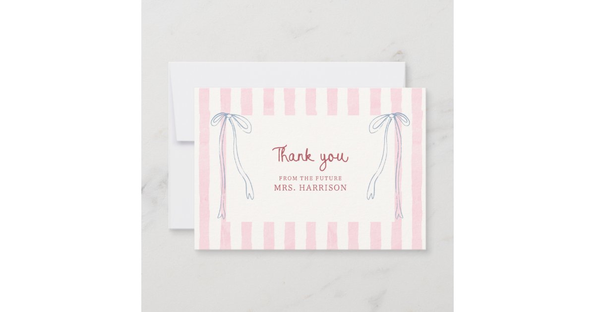 Preppy Pastel Bridal Shower Summer Soiree Thank You Card | Zazzle