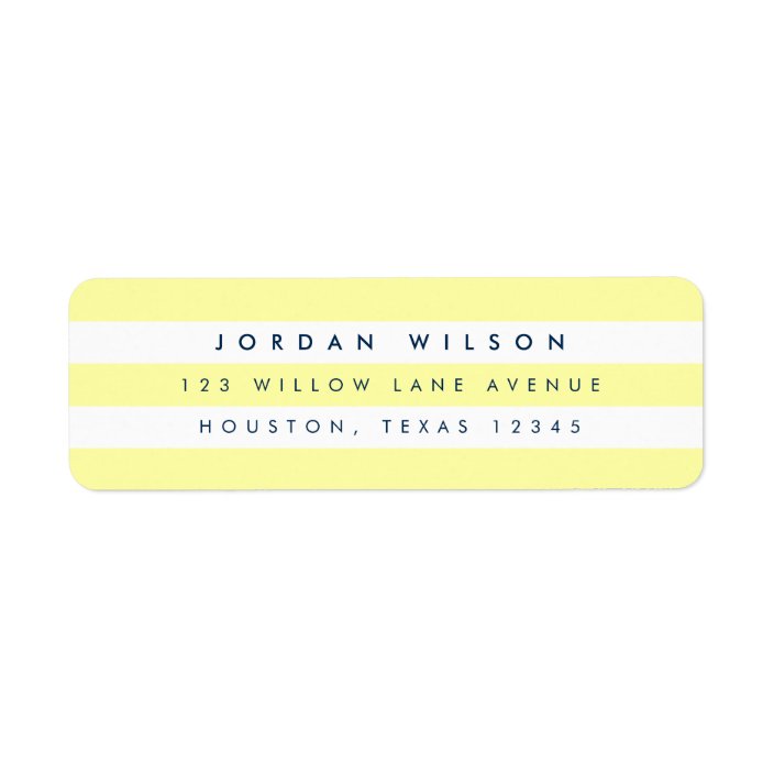 Preppy Pastel Yellow and White Stripes Address Label | Zazzle.com