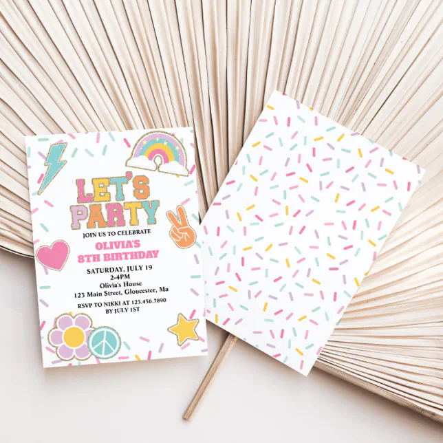 Preppy Patch Birthday Invitation | Zazzle