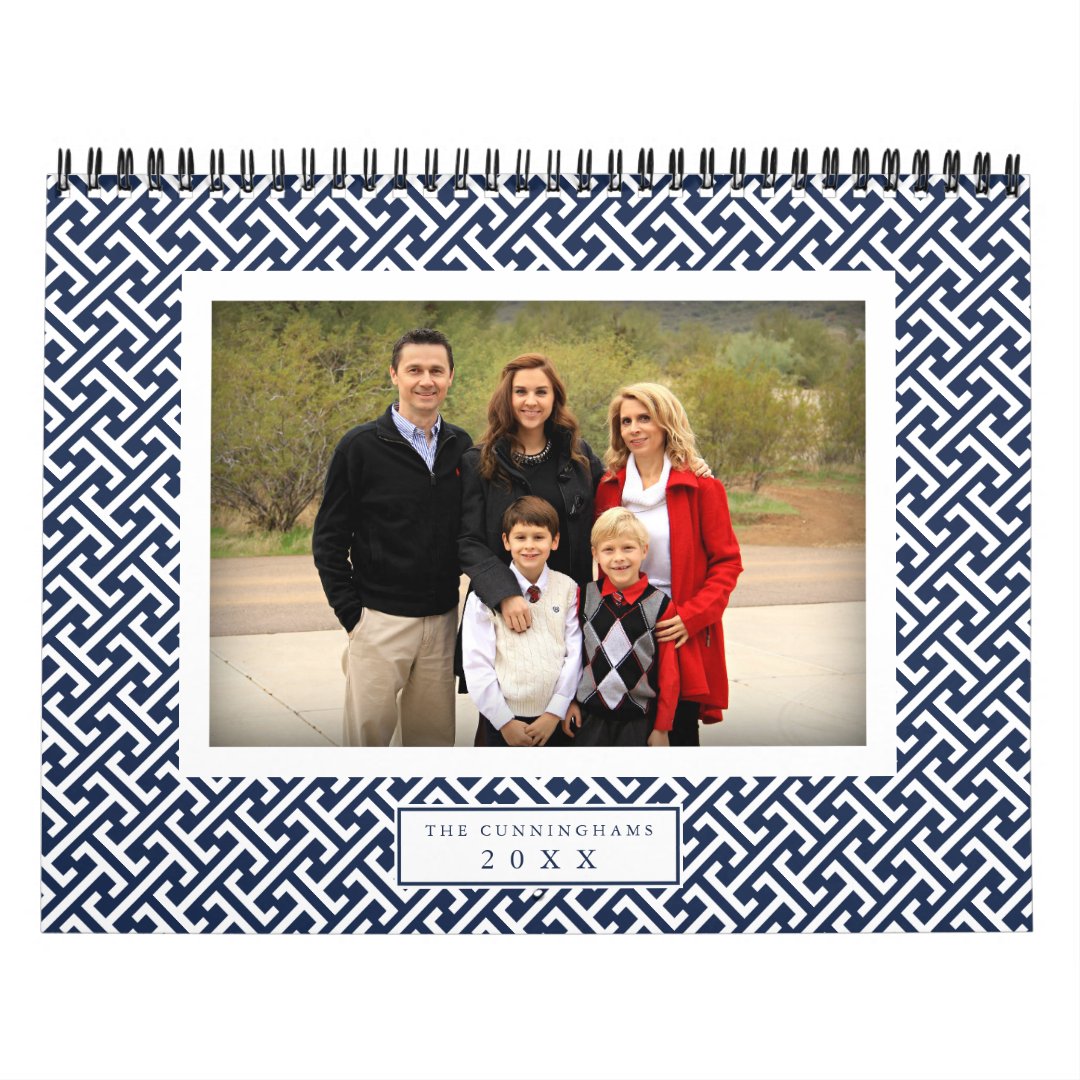 Preppy Patterns Monthly Photo Calendar | Zazzle