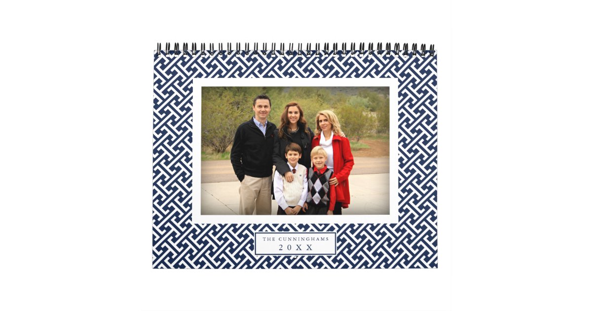 Preppy Patterns Monthly Photo Calendar | Zazzle
