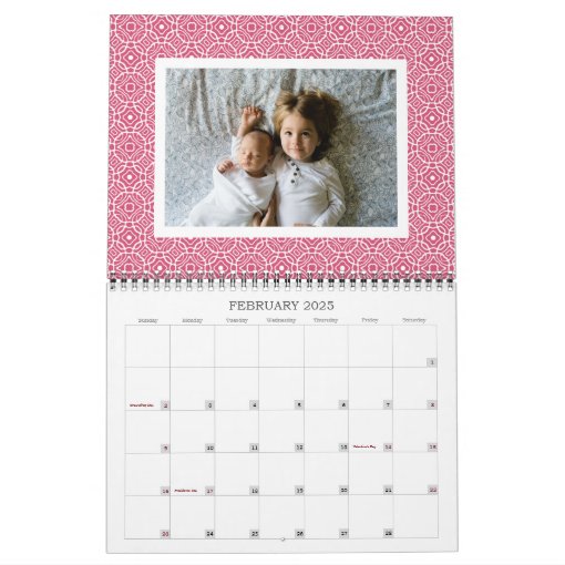 Preppy Patterns Monthly Photo Calendar | Zazzle