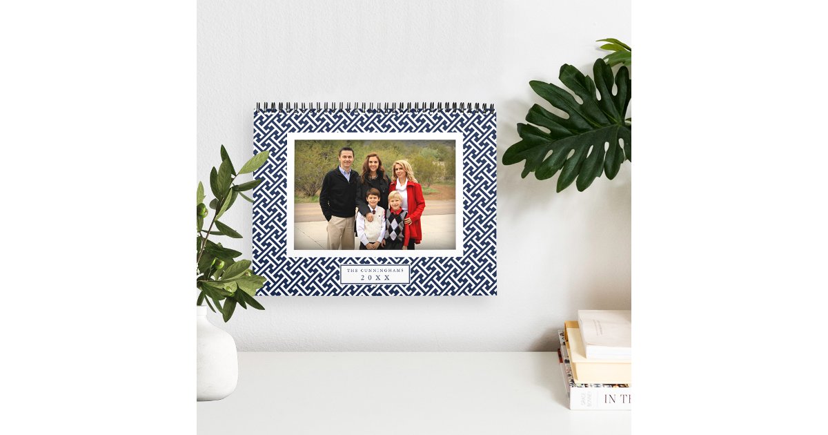 Preppy Patterns Monthly Photo Calendar | Zazzle