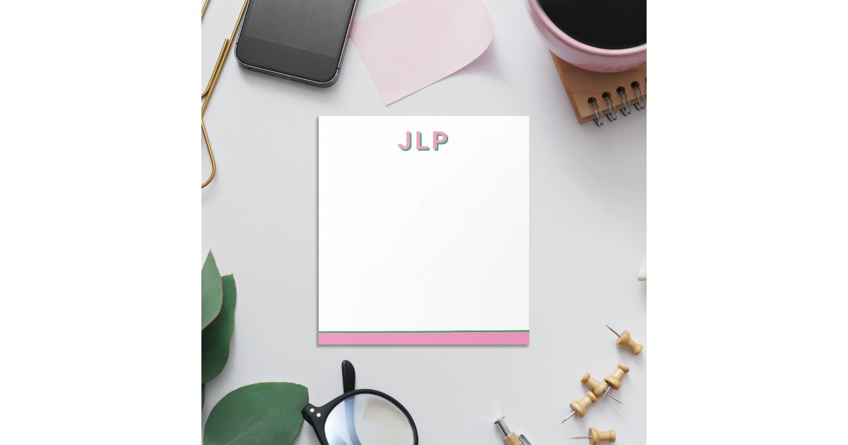 Preppy Personalized Initial Notepads | Zazzle