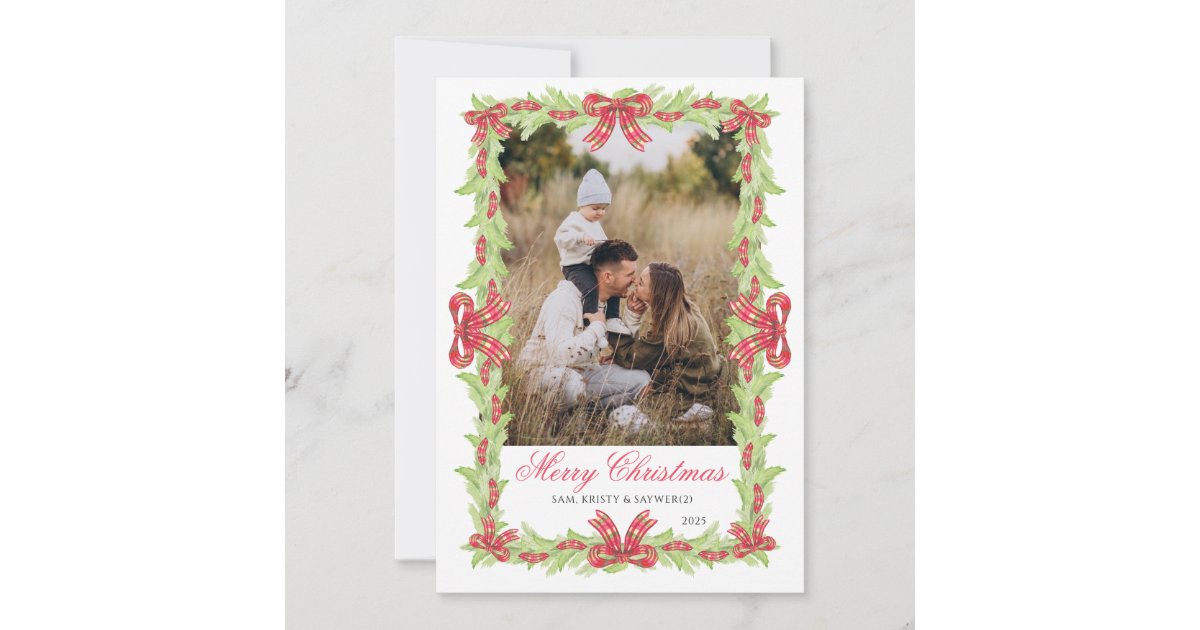 Preppy Photo Christmas Card | Zazzle