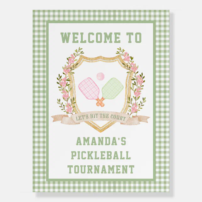 Preppy Pickle Ball | Tournament Welcome Sign | Zazzle