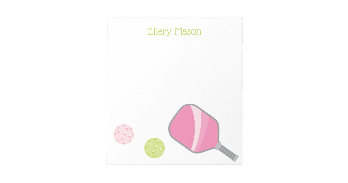 Preppy Pickleball Personalized Notepad | Zazzle