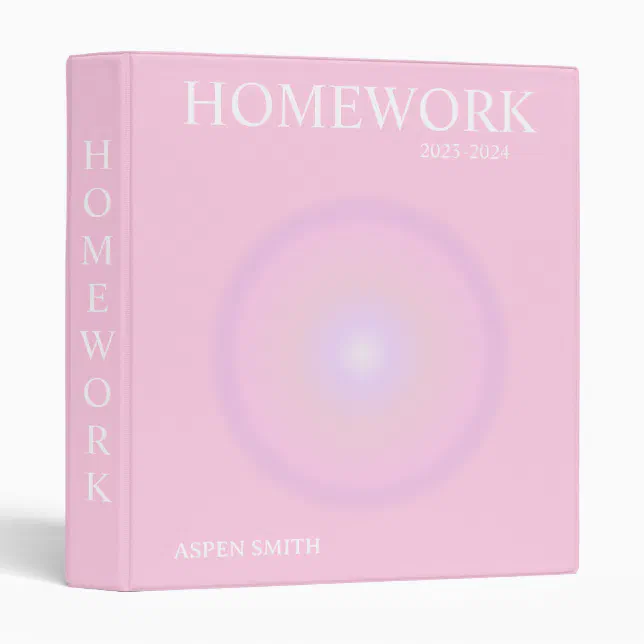 Preppy Pink Aesthetic 3 Ring Binder | Zazzle