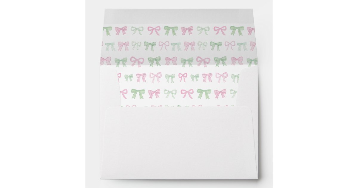 Preppy Pink And Green Baby Girl Shower Envelope | Zazzle